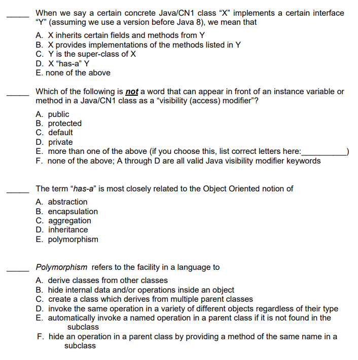 Solved When We Say A Certain Concrete Javacn1 Class X 