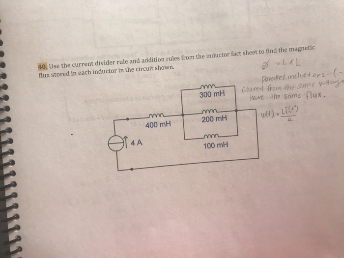 Solved 40, Use the current divider rule and addition rules | Chegg.com