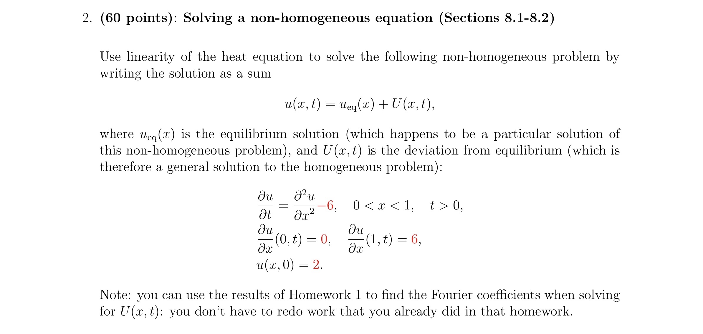 Solved 60 Points Solving A Non Homogeneous Equation