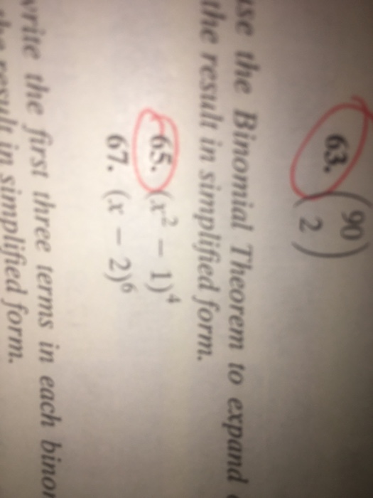 Solved use the binomial theorem to expand each binomial and | Chegg.com
