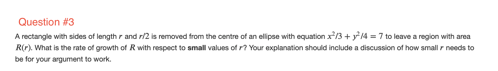 Solved Question #3 A rectangle with sides of length r and | Chegg.com