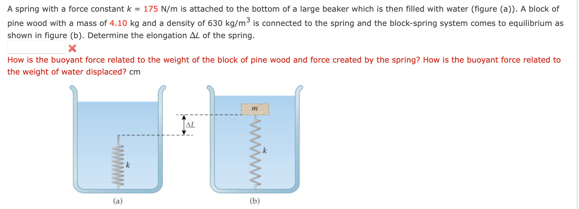 Solved A spring with a force constant k=175 N/m is attached | Chegg.com