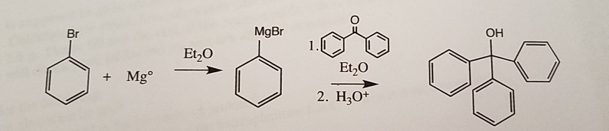 Solved Br MgBr он Et 0 Et2O + Mgo 2. H30+ | Chegg.com