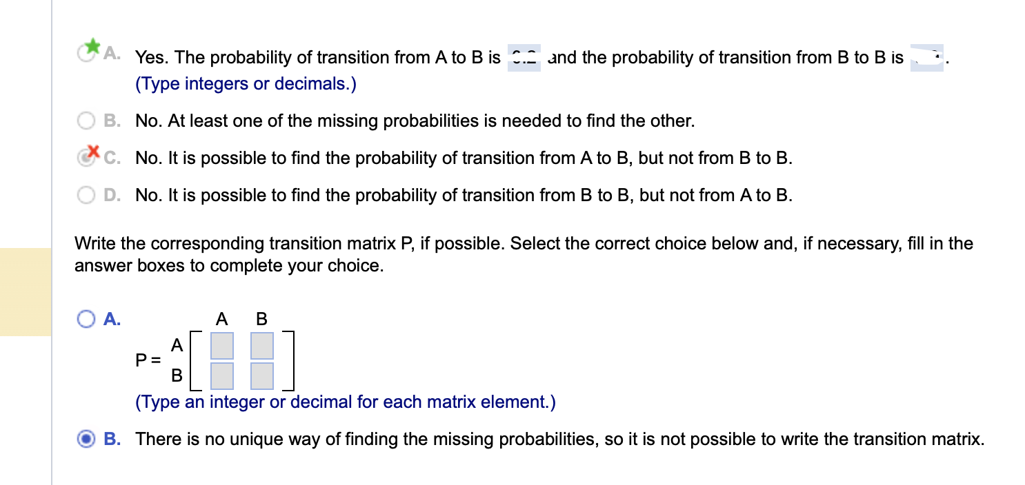 Solved Is there a unique way of filling in the missing | Chegg.com