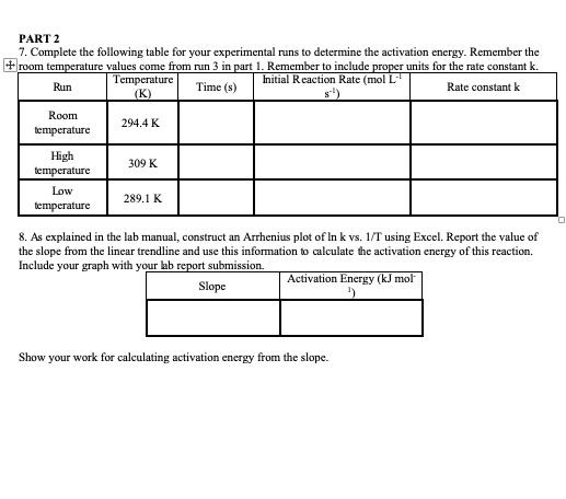 Solved 1. Report the stock solution concentrations of iodate | Chegg.com