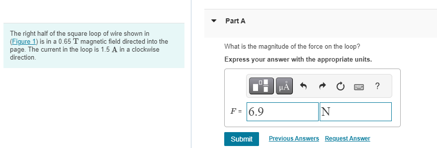 Solved A square current loop 5.5 ﻿cm on each side carries a | Chegg.com