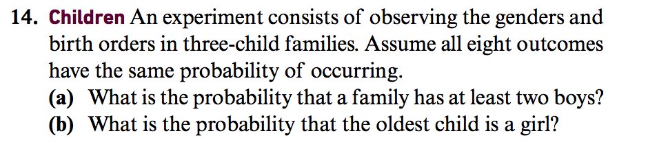 Solved 14. Children An experiment consists of observing the | Chegg.com