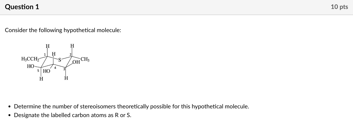 Solved Consider the following hypothetical molecule: - | Chegg.com