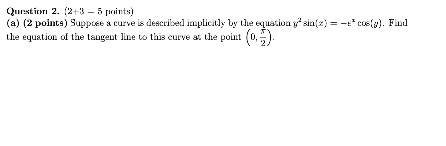 Solved Question 2. (2+3=5 points ) (a) (2 points) Suppose a | Chegg.com Solved Question 2. (2+3=5 points ) (a) (2 points) Suppose a | Chegg.com