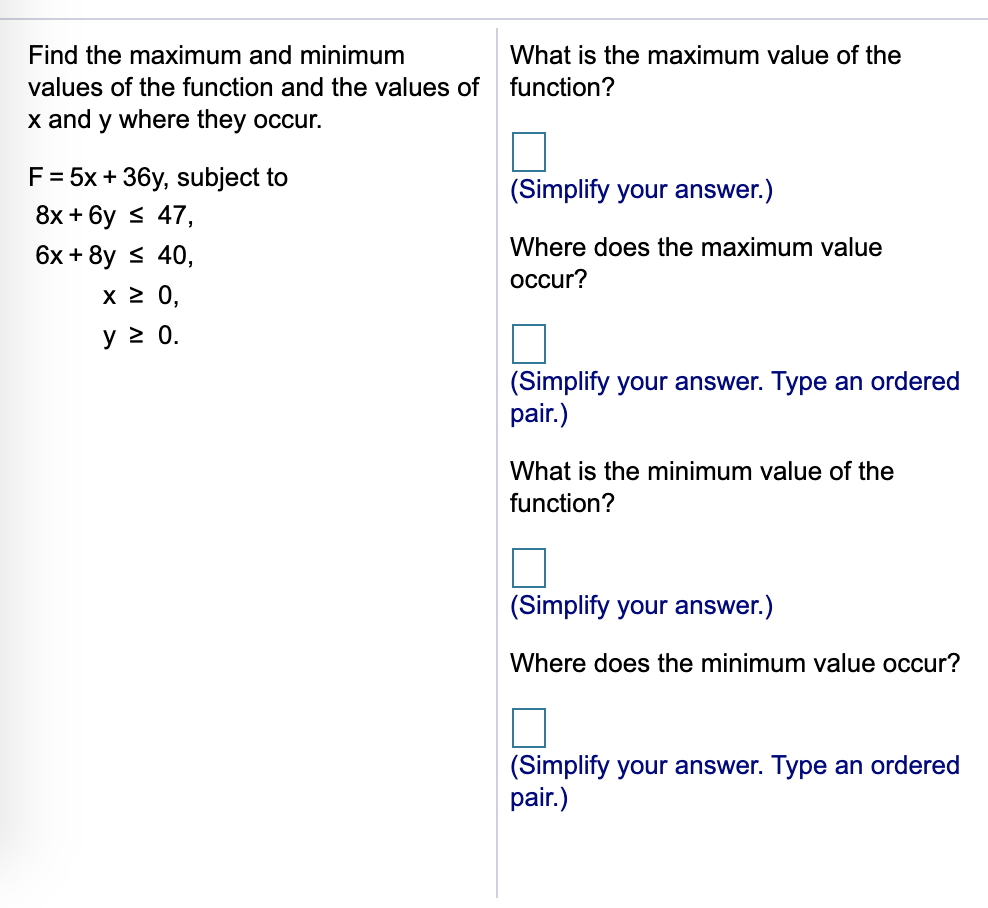 Solved Find The Maximum And Minimum Values Of The Function
