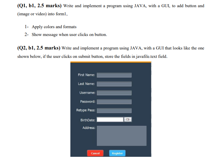 Solved Q1 B1 25 Marks Write And Implement A Program 