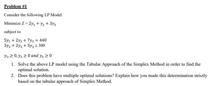 Solved Please solve the following problem using the tabular | Chegg.com