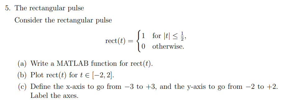Solved 5. The rectangular pulse Consider the rectangular | Chegg.com