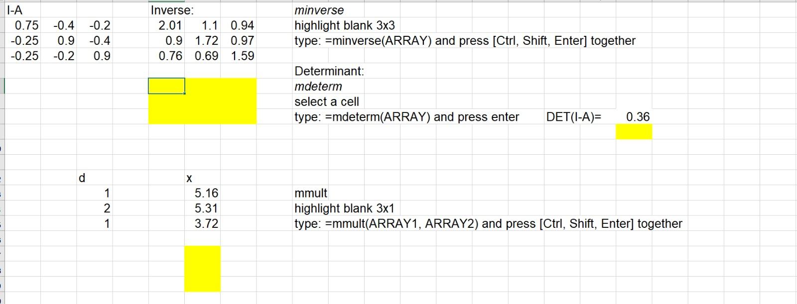 d mmult highlight blank 3×1 type: =mmult(ARRAY1, | Chegg.com
