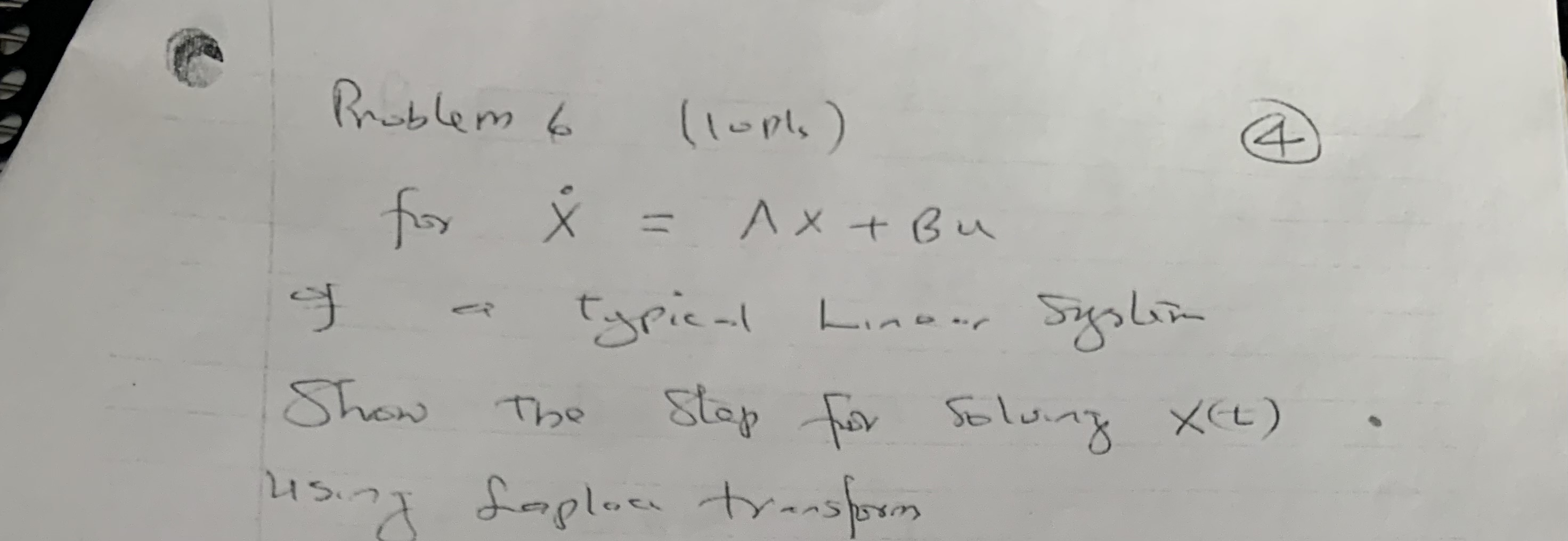 Solved Problem 6For x˙=Ax + ﻿Buof a typical Linear | Chegg.com