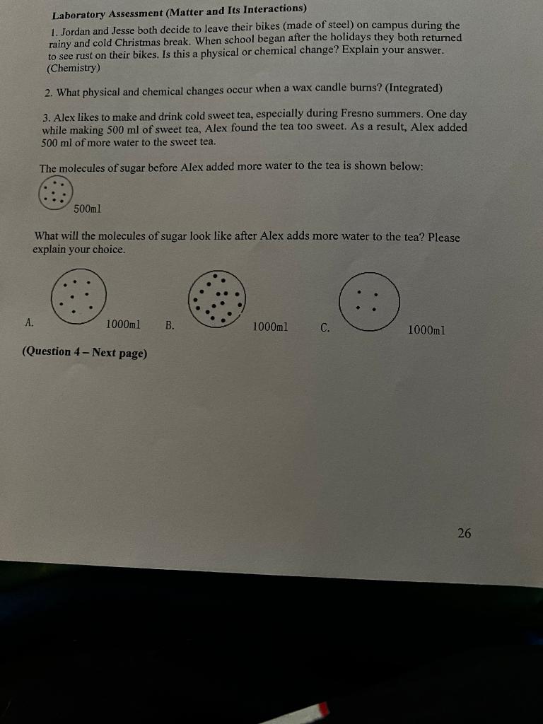 Solved Laboratory Assessment (Matter and Its Interactions) | Chegg.com