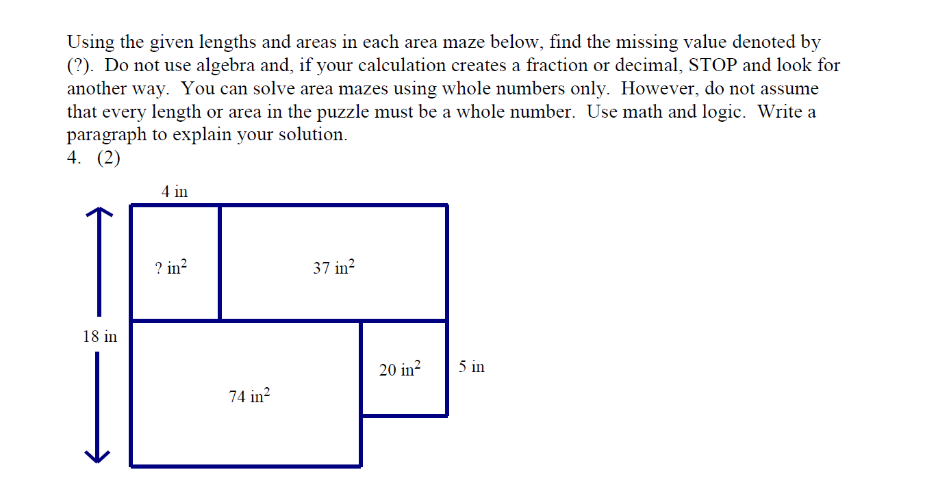 Solved Using the given lengths and areas in each area maze | Chegg.com