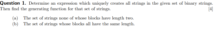 Solved Question 1. Determine an expression which uniquely | Chegg.com