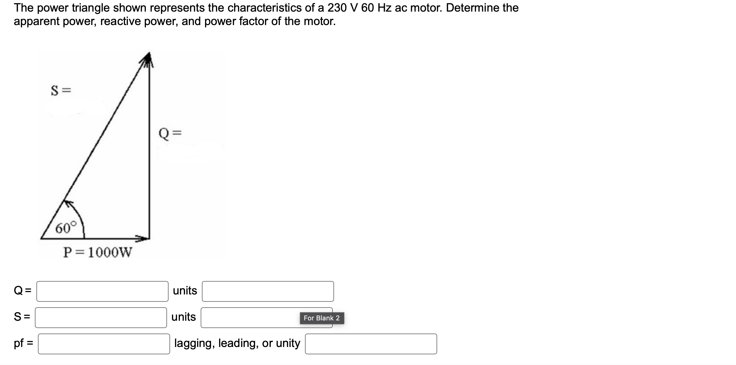 Solved The power triangle shown represents the | Chegg.com