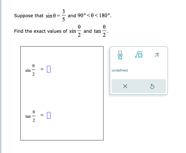 Solved Suppose that sinθ=53 and 90∘