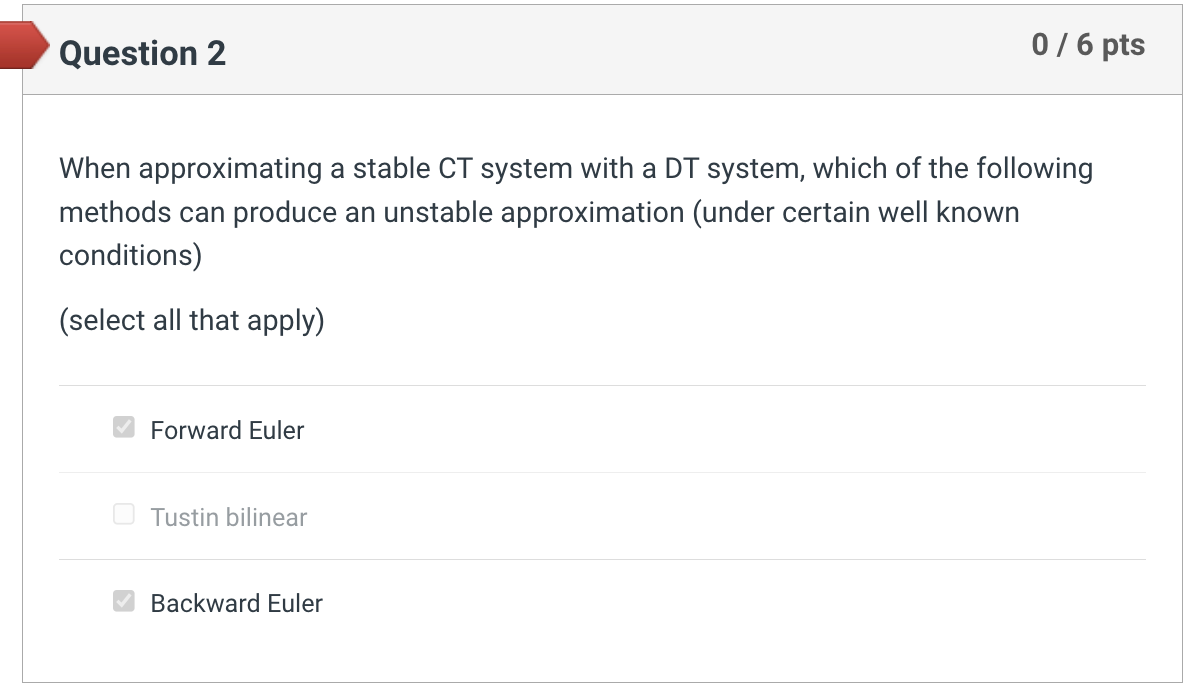 Solved When approximating a stable CT system with a DT | Chegg.com