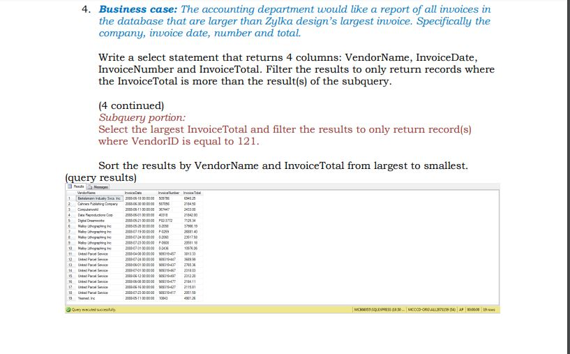 4. Business case: The accounting department would | Chegg.com