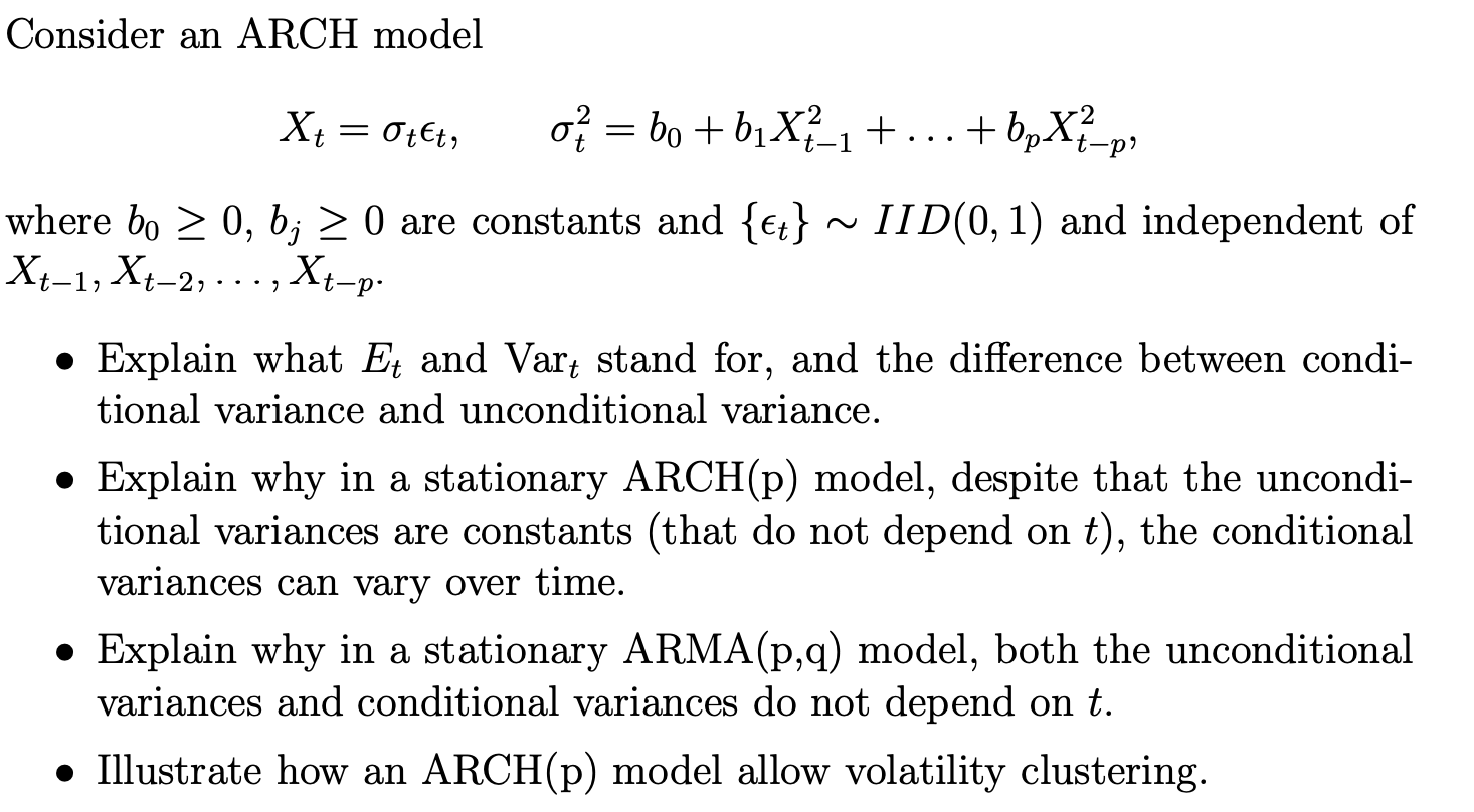 Solved Consider an ARCH | Chegg.com