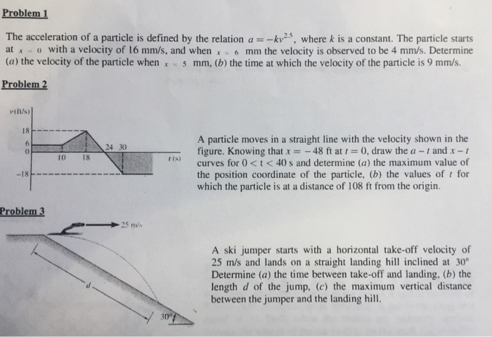 Solved Problem 1 The acceleration of a particle is defined | Chegg.com
