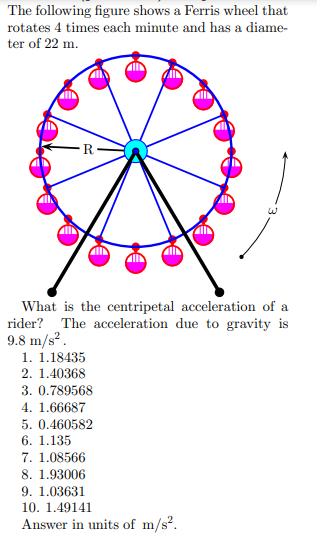 Solved The following figure shows a Ferris wheel that | Chegg.com