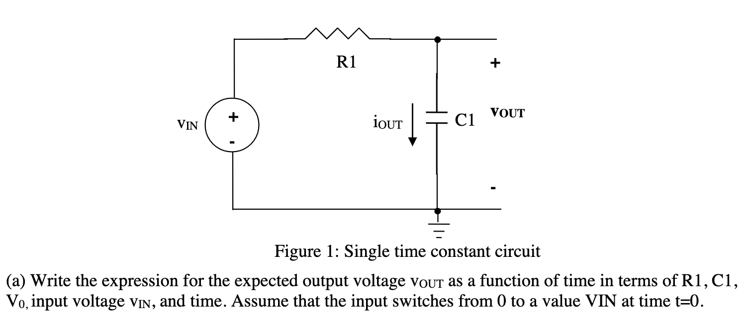 Solved R1 VIN iour | = ci YOUT Figure 1: Single time | Chegg.com