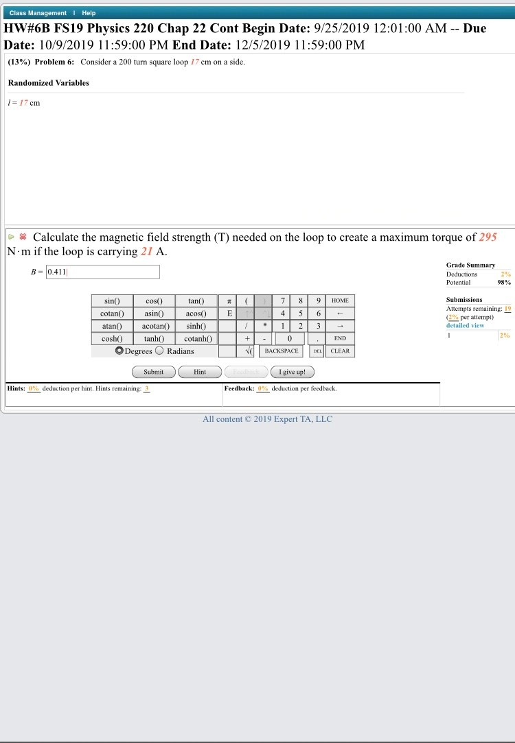 Solved Consider a 200 turn square loop 17 cm on a | Chegg.com