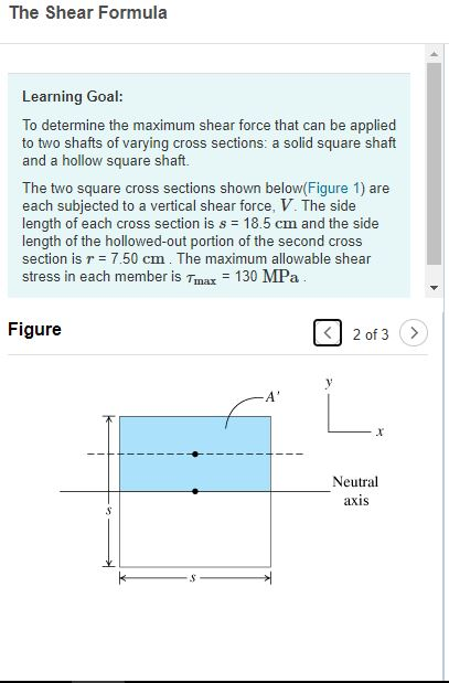 Solved The Shear Formula Learning Goal: To determine the | Chegg.com