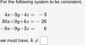 Solved For the following system to be consistent, | Chegg.com
