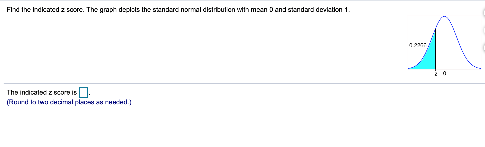 Solved Find the indicated z score. The graph depicts the | Chegg.com