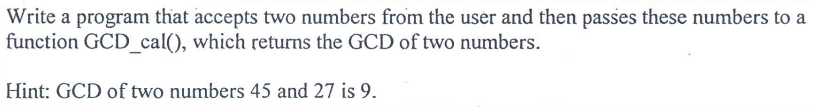 Solved Write a program that accepts two numbers from the | Chegg.com