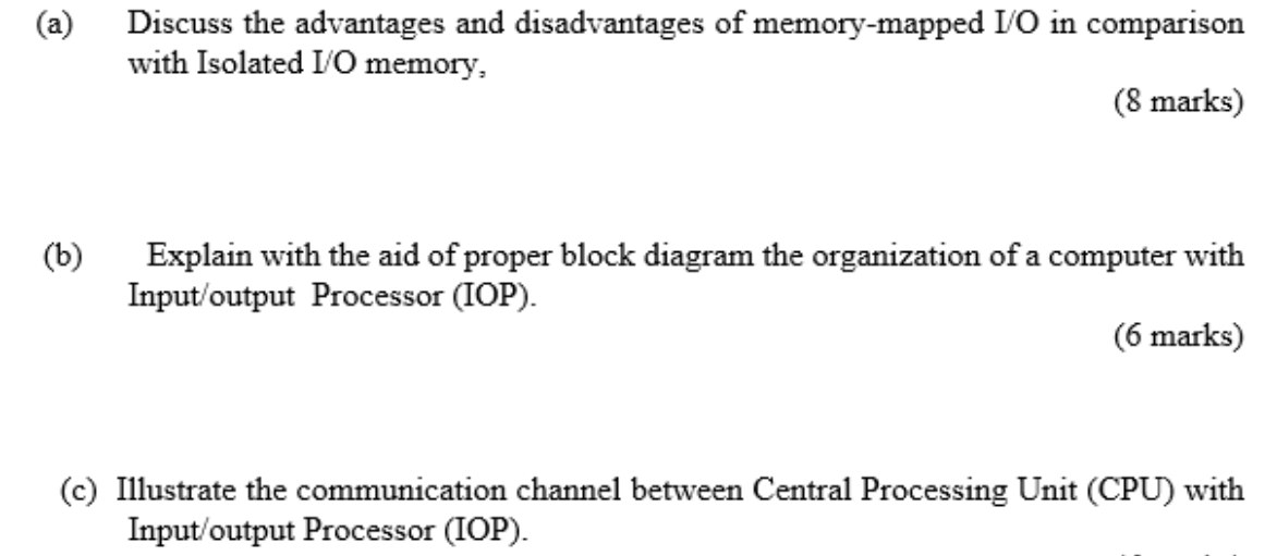 Solved (a) Discuss the advantages and disadvantages of | Chegg.com