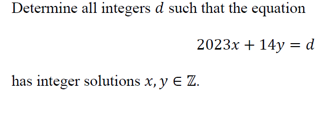 Solved Determine all integers d such that the equation | Chegg.com