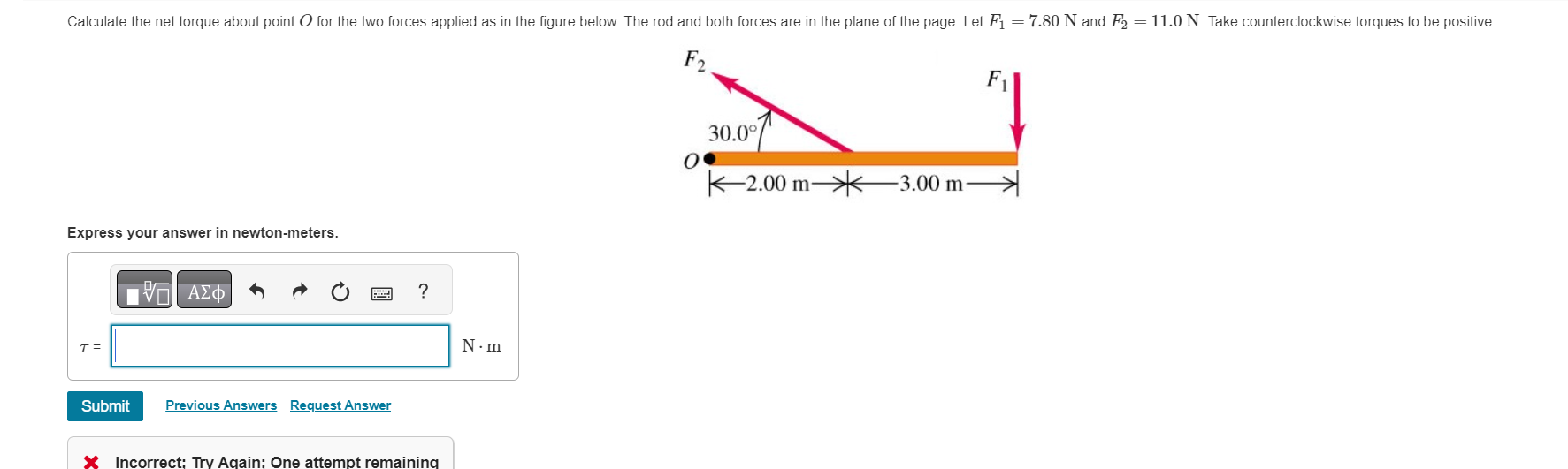 Solved Calculate the net torque about point O for the two | Chegg.com