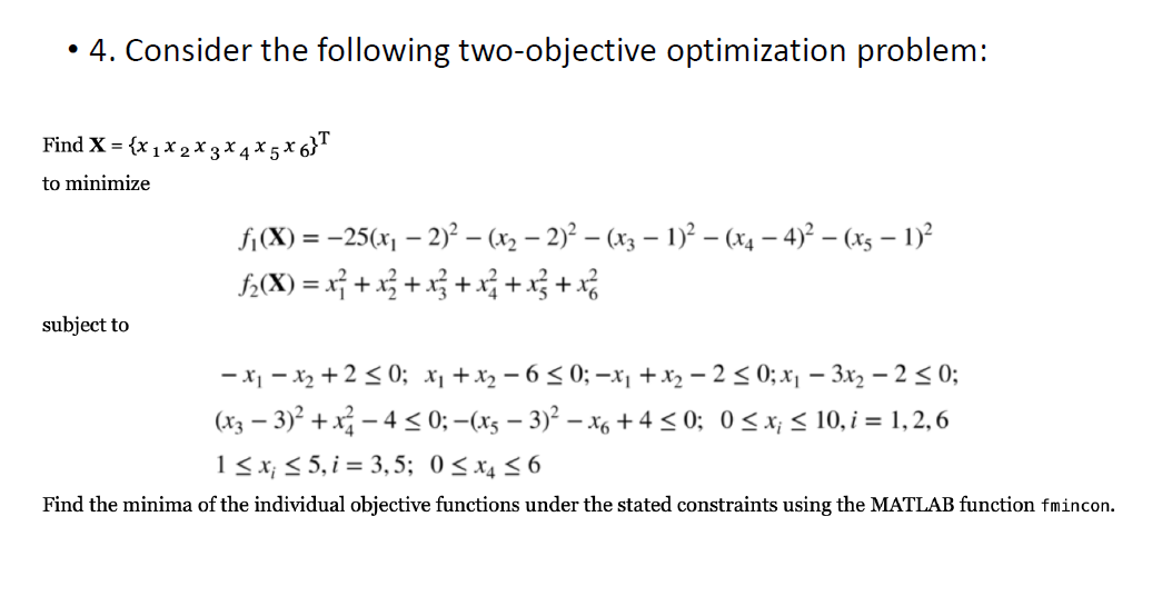 4. Consider the following two-objective | Chegg.com