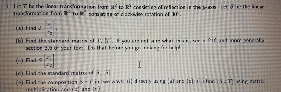Solved 1. Let T be the linear transformation from R2 to R2 | Chegg.com