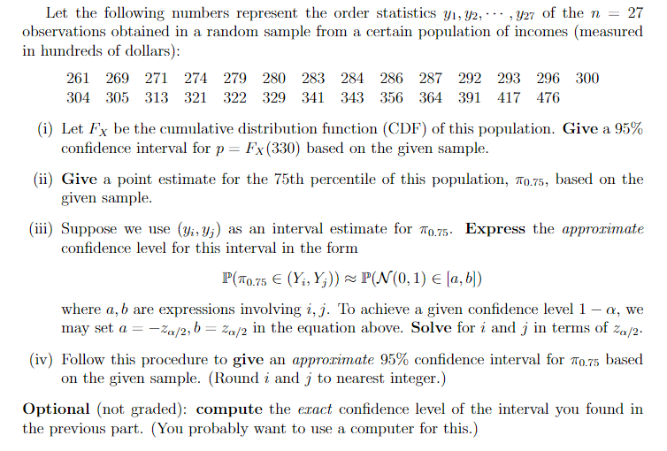Solved Let the following numbers represent the order | Chegg.com