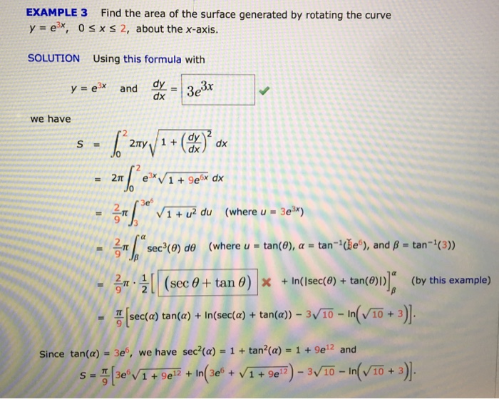 Solved EXAMPLE 3 Find the area of the surface generated by | Chegg.com