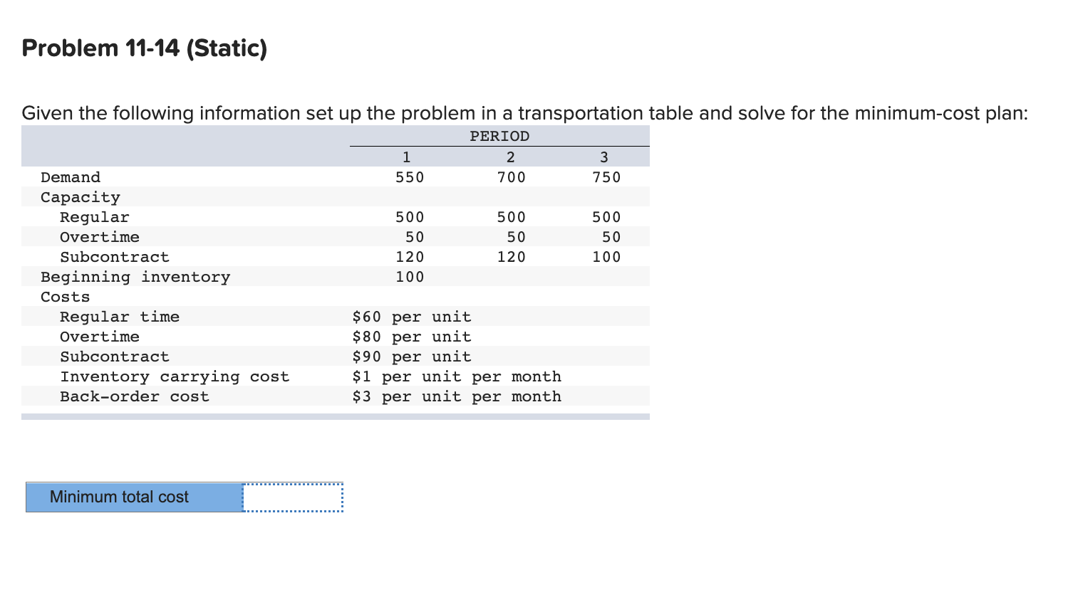 Solved Problem 11-14 (Static) | Chegg.com