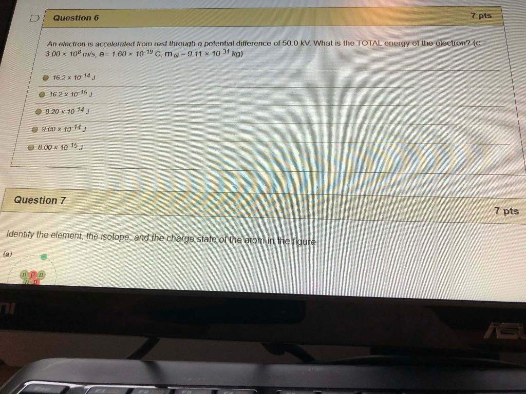 Solved Question 6 7 pts An electron is accelerated from rest | Chegg.com