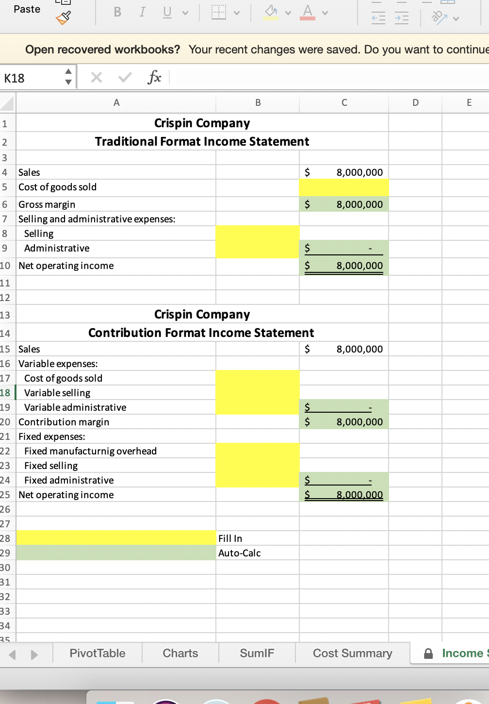 Solved Crispin Company’s sales from last year were $8 | Chegg.com