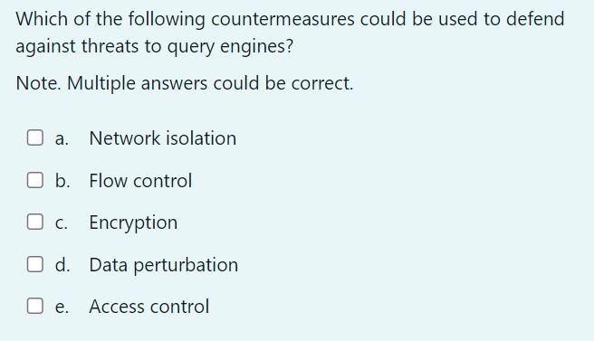 Solved Which of the following countermeasures could be used | Chegg.com