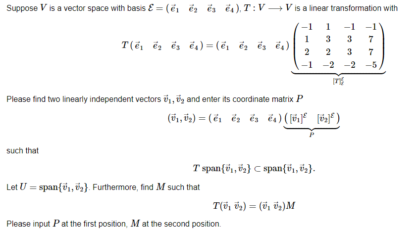 Solved Suppose V is a vector space with basis E = (ei ēl ē3 | Chegg.com
