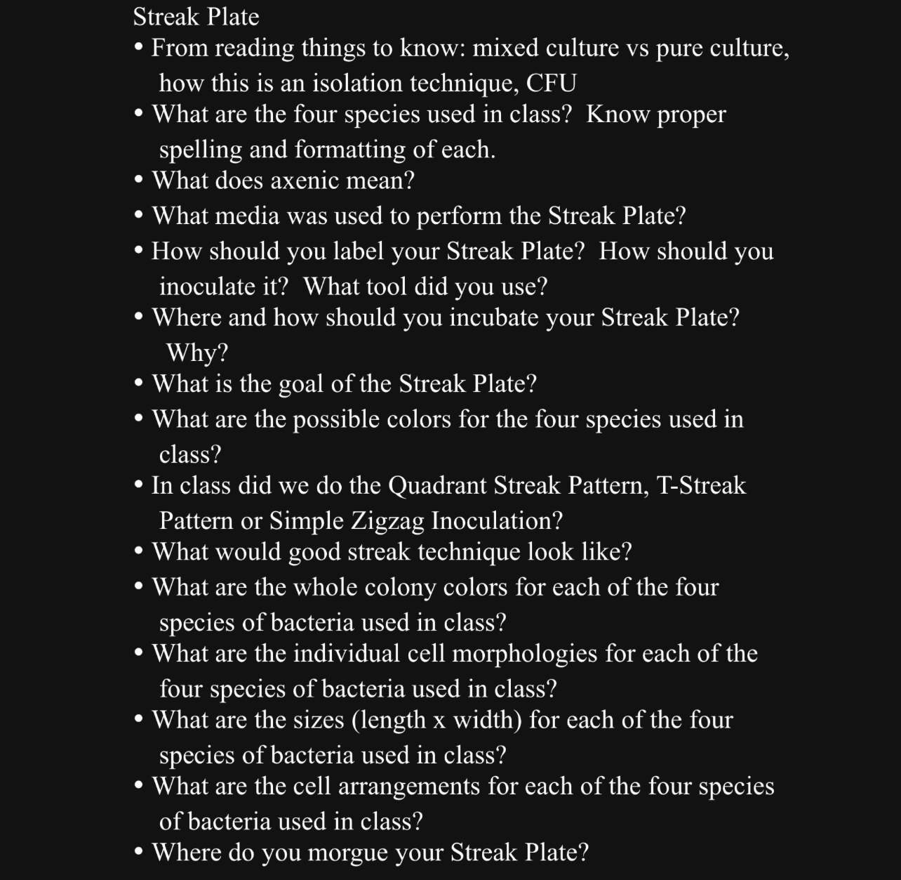 Solved Streak PlateFrom reading things to know: mixed | Chegg.com