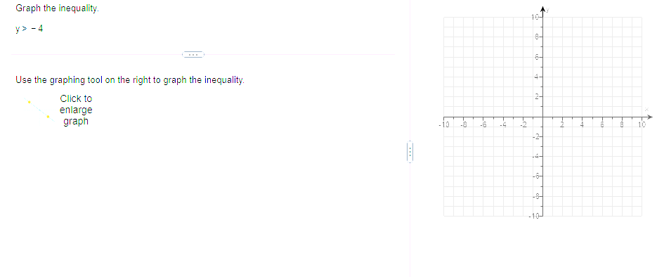 Solved Graph the inequality y> - 4 10 i 8- - - 6 4 1- 2 Use | Chegg.com