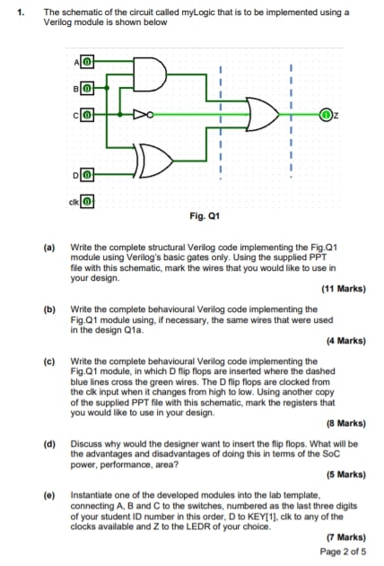 1. The schematic of the circuit called myLogic that | Chegg.com